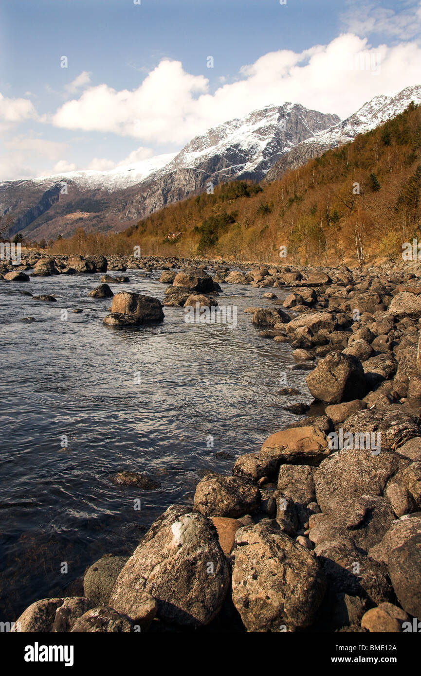 Mountain stream, Eidfjord, Norway, Norwegian Fjords, Scandinavia ...