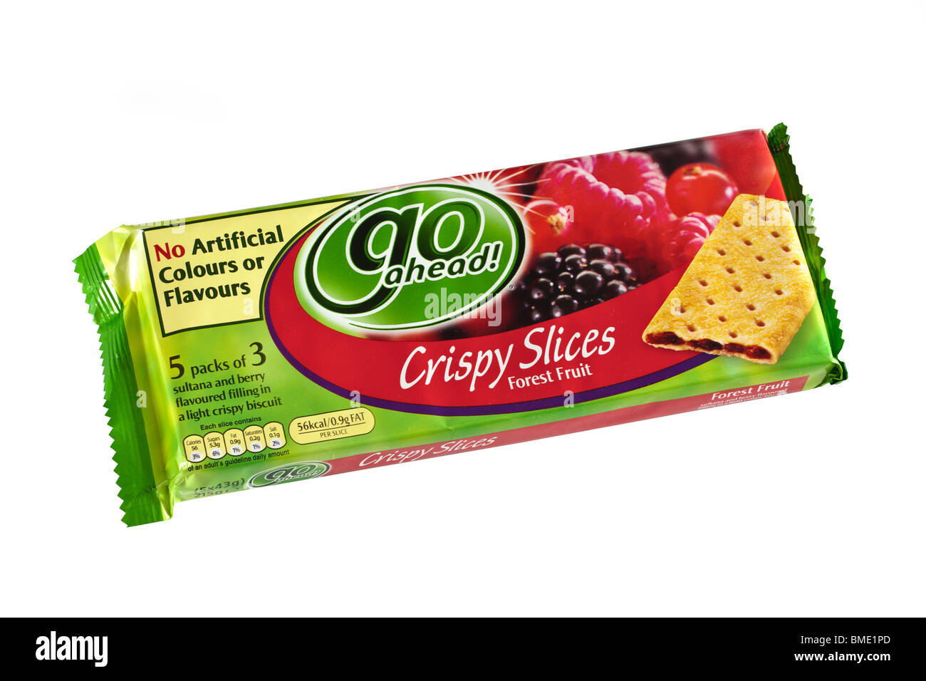 Packet of Go Ahead forest fruit crispy slices Stock Photo - Alamy