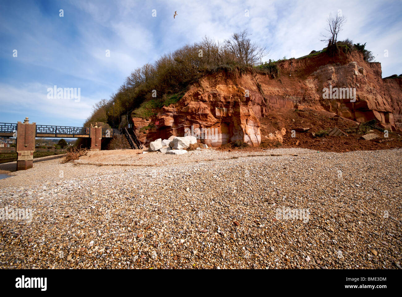 Sidmouth Devon UK Seafront Sea Beach Cliff Fall Stock Photo - Alamy