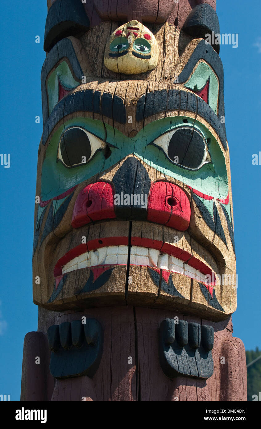 Totem Pole In Saxman Village Ketchikan Alaska Stock Photo Alamy