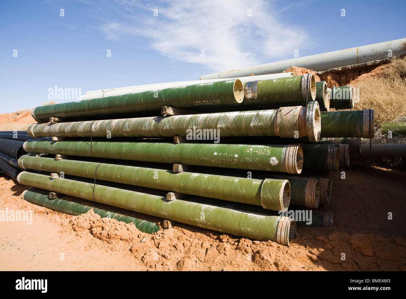 Industrial fiberglass pipes Stock Photo - Alamy
