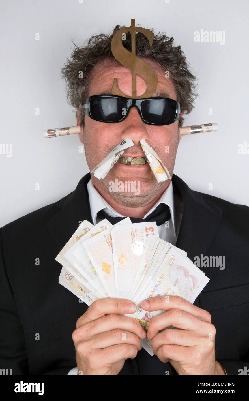 Man dealing with lots of money Stock Photo - Alamy