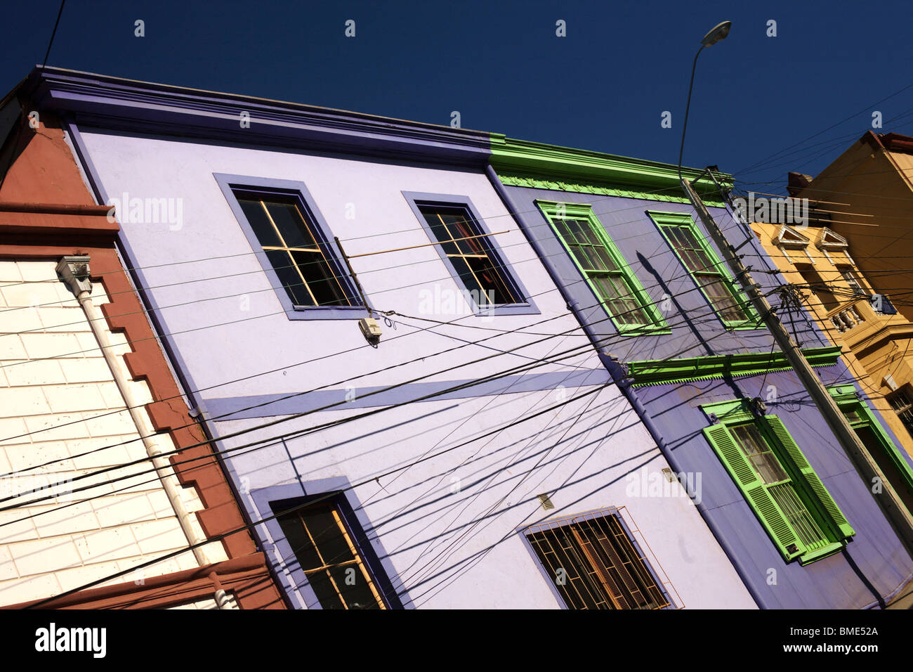 Colourful buildings in Valparaiso in Chile, South America Stock Photo ...