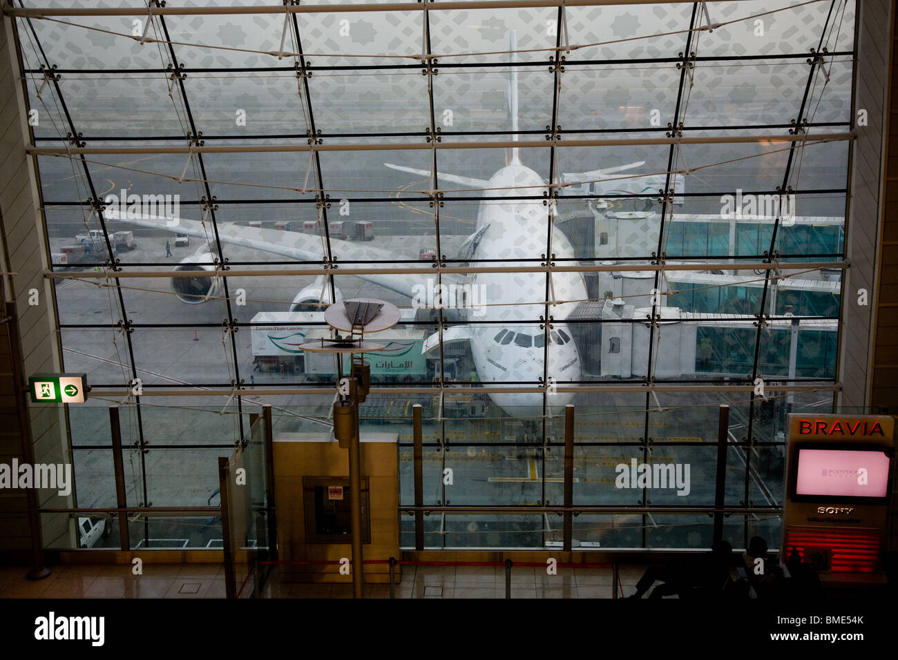 Emirates airline a380 departure gate dubai airport Stock Photo - Alamy