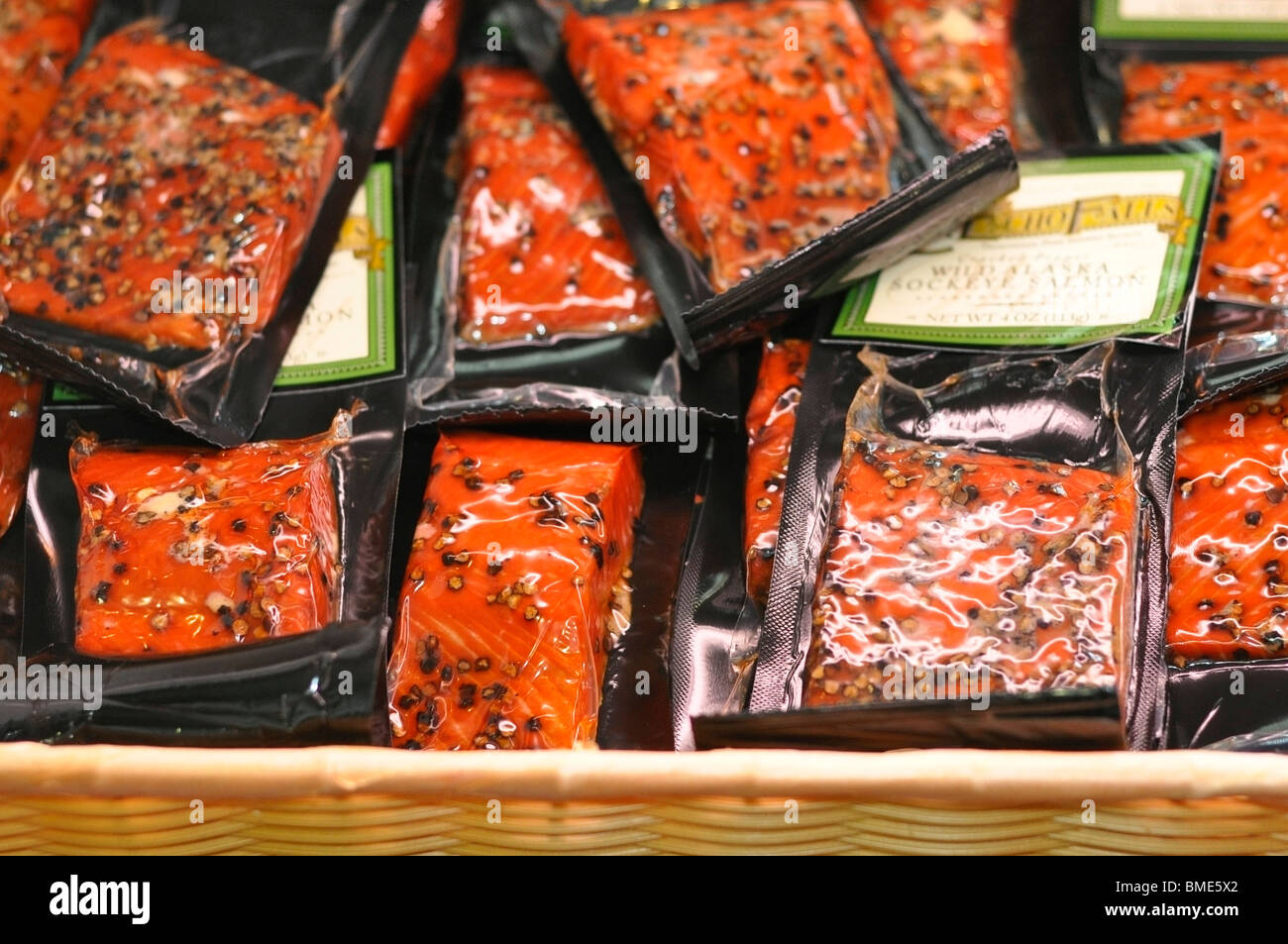 Wild Alaska Sockeye Salmon, Alderwood Smoked Stock Photo - Alamy