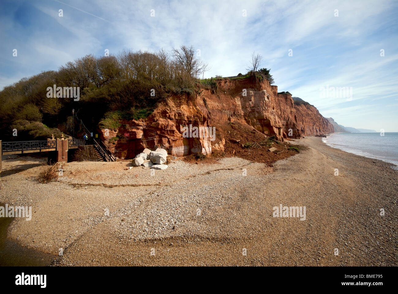 Sidmouth Devon UK Beach Cliff Fall Stock Photo - Alamy