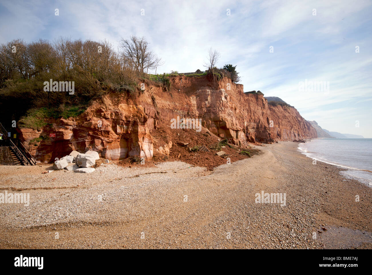 Sidmouth Devon UK Beach Cliff Fall Stock Photo - Alamy