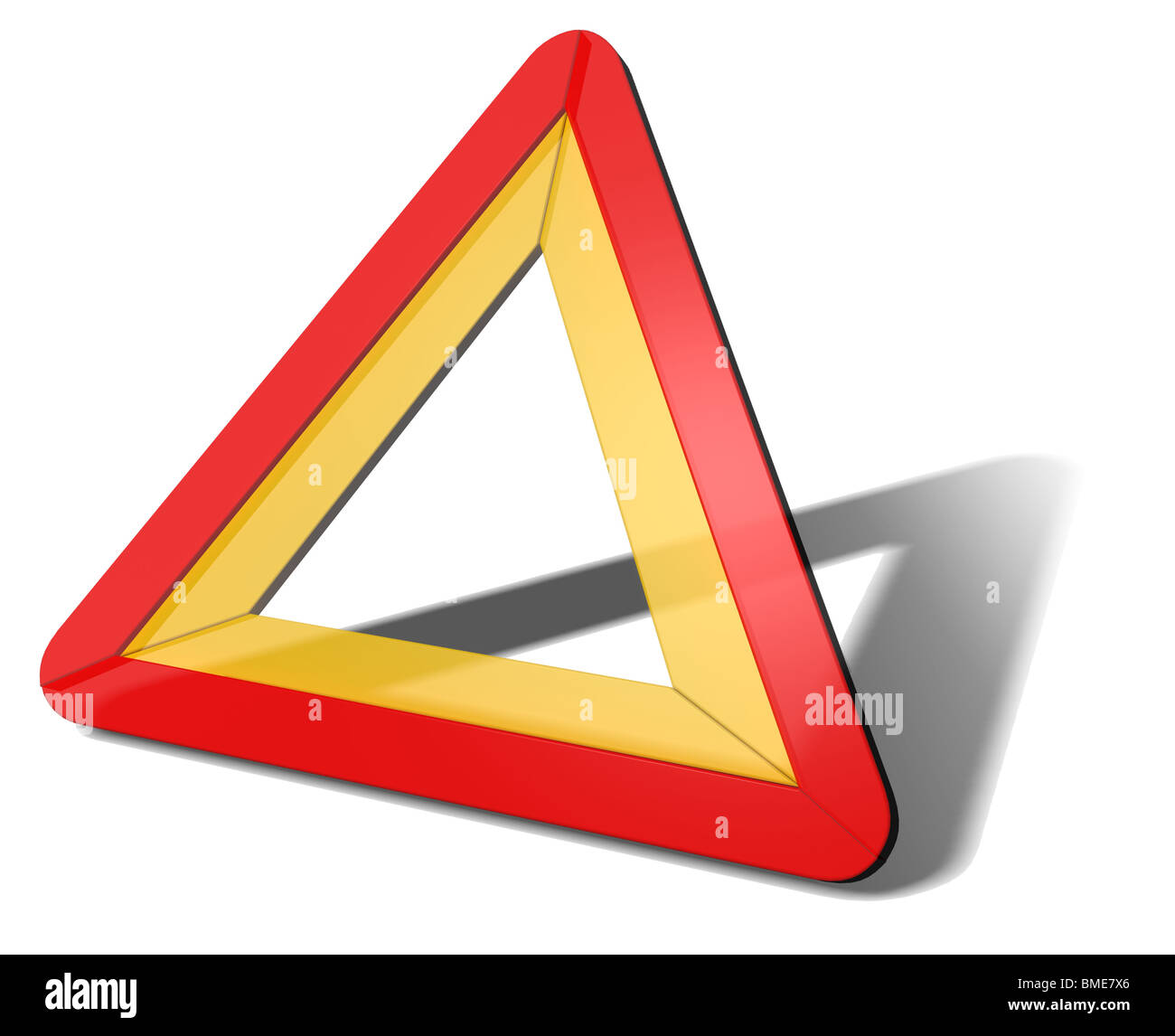 traffic triangle 3d illustration Stock Photo - Alamy
