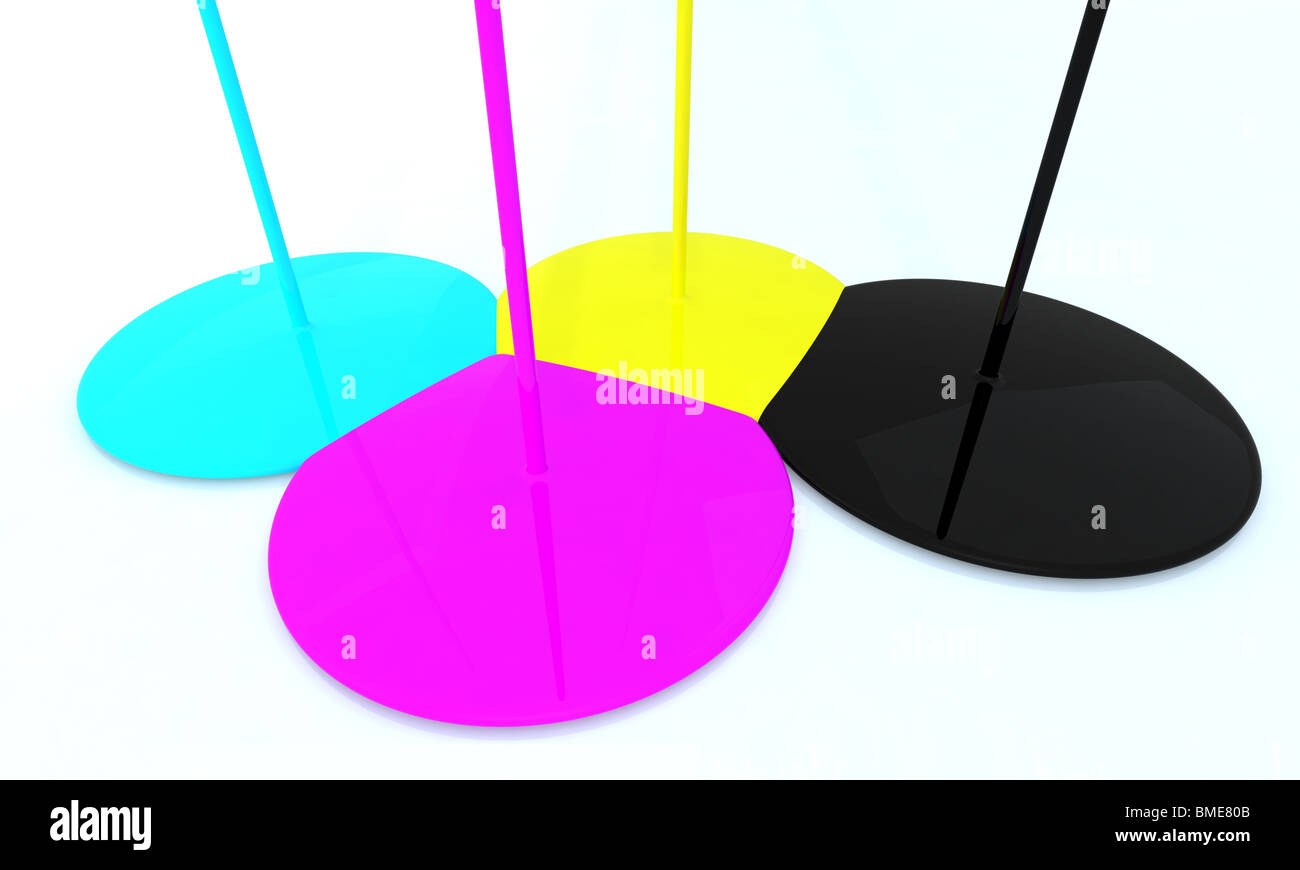 cyan magenta yellow black decoration drop Stock Photo - Alamy