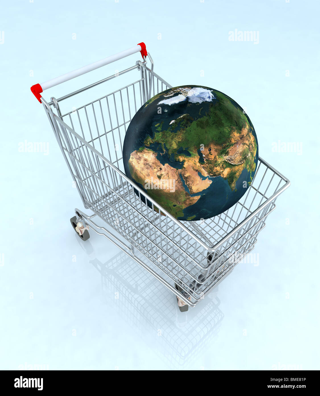 shopping cart and world Stock Photo - Alamy