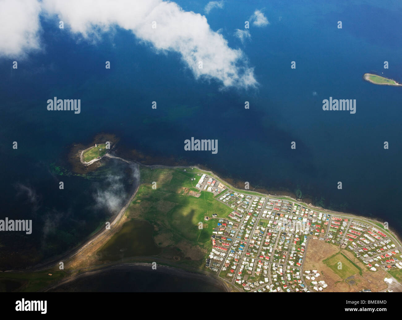 Aerial view of town Stock Photo - Alamy