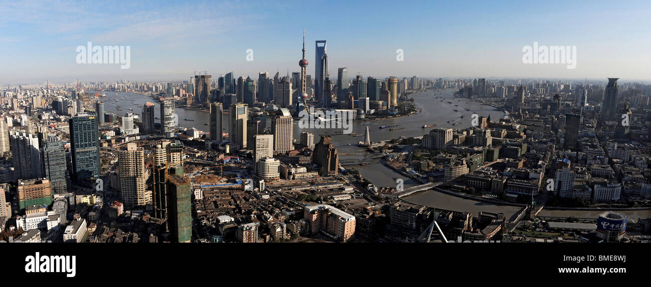 Aerial view of the Bund and Pudong, Shanghai, China Stock Photo - Alamy