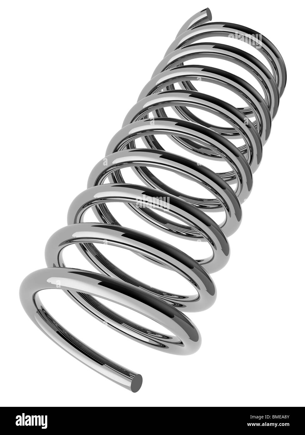 metal spring 3d model rendering chromed Stock Photo - Alamy
