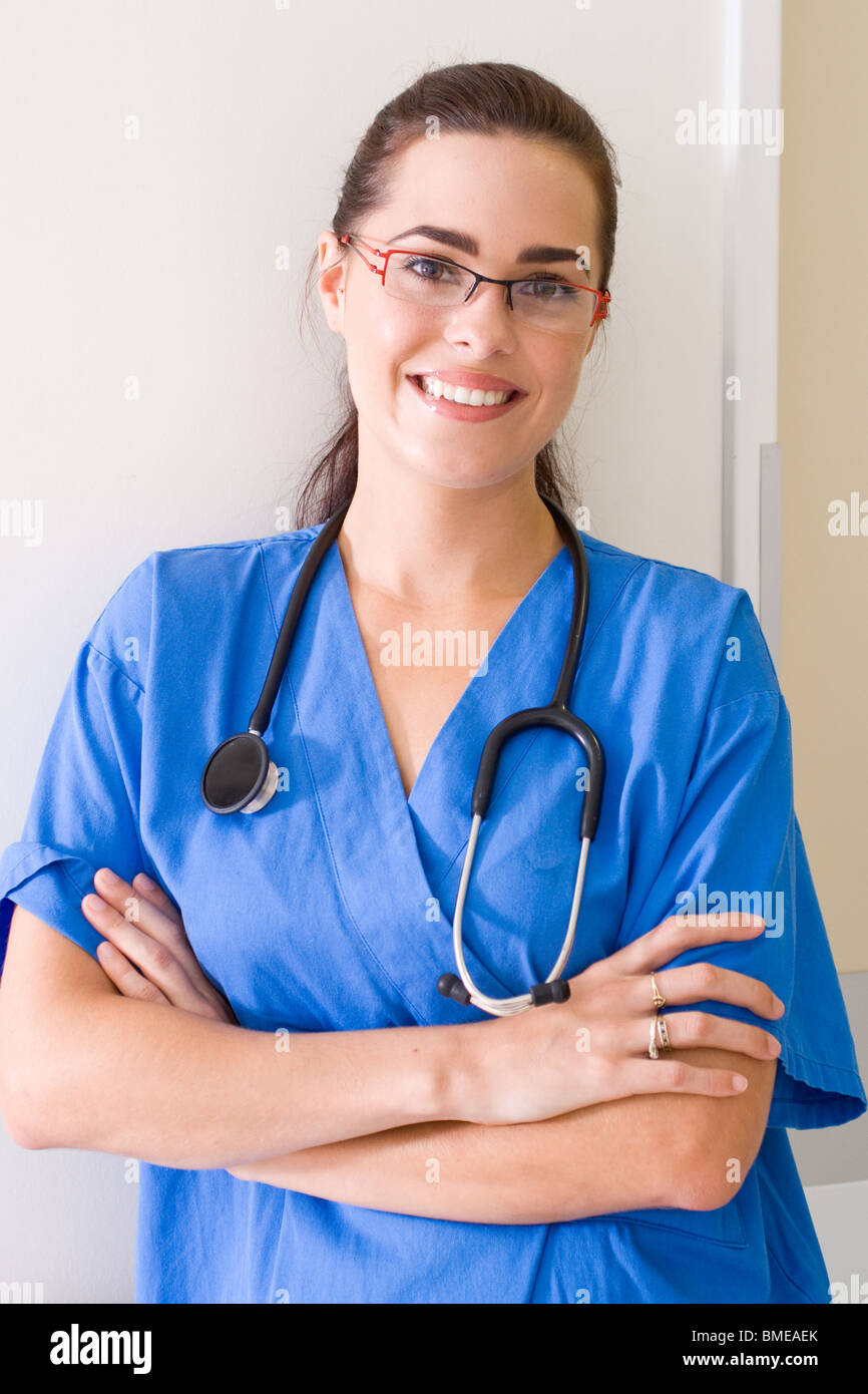 beautiful medical nurse in hospital Stock Photo - Alamy