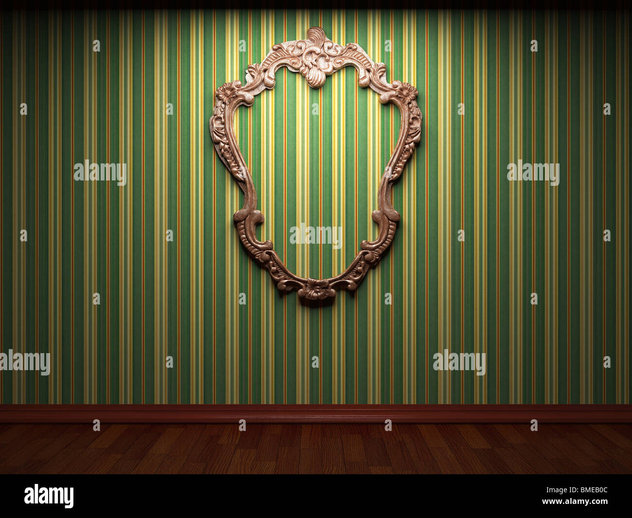 illuminated fabric wallpaper and frame Stock Photo - Alamy