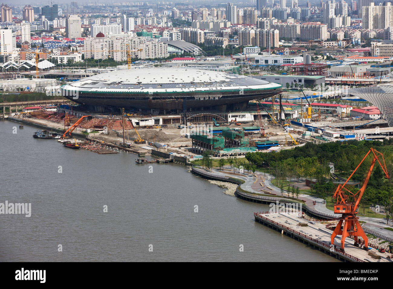 Performing Arts Center along Huangpu River, Shanghai Expo Park, Pudong ...