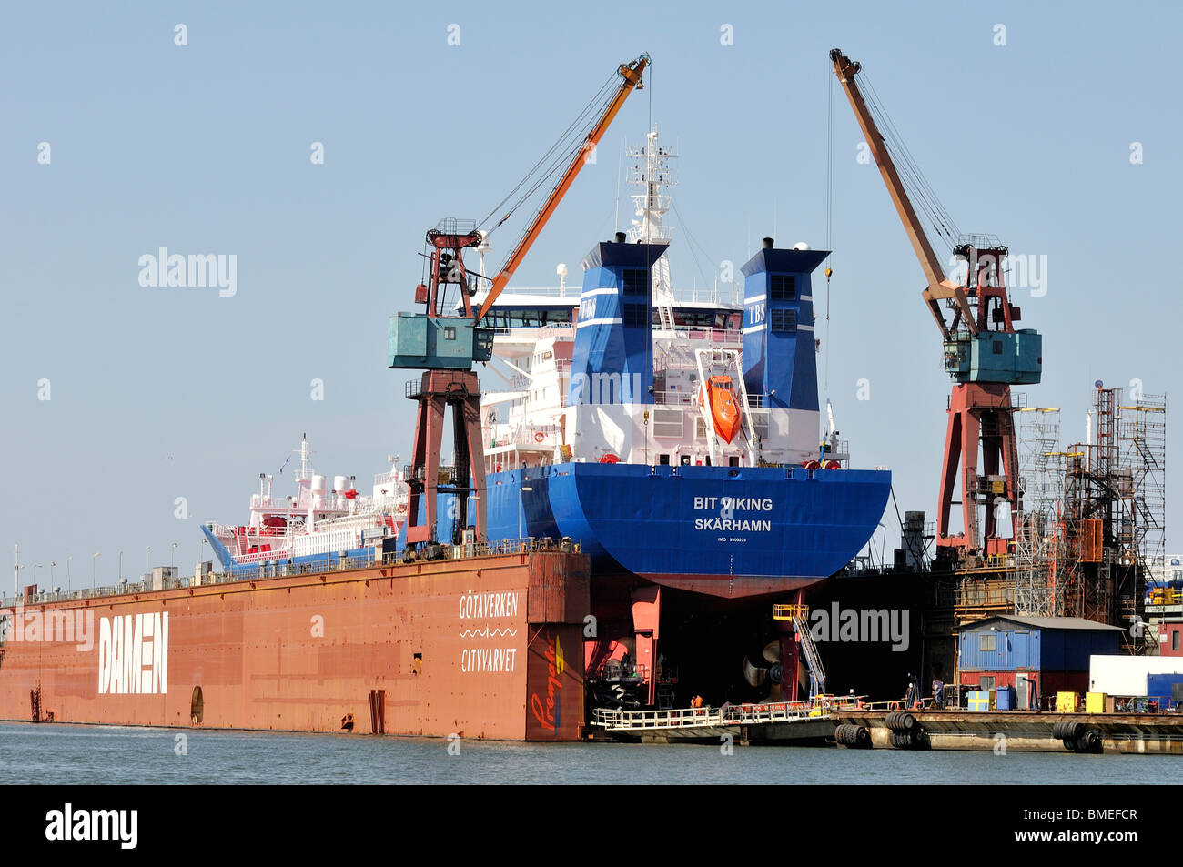 Scandinavia, Sweden, Gothenburg, View of ship in boathouse Stock Photo ...