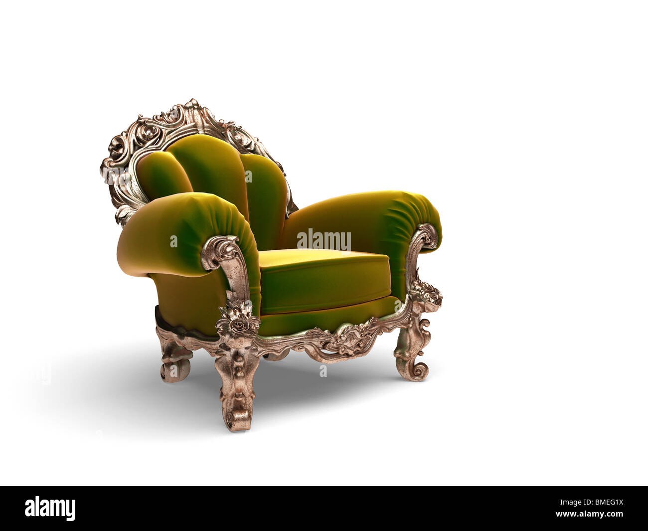 isolated classic golden chair made in 3D Stock Photo - Alamy