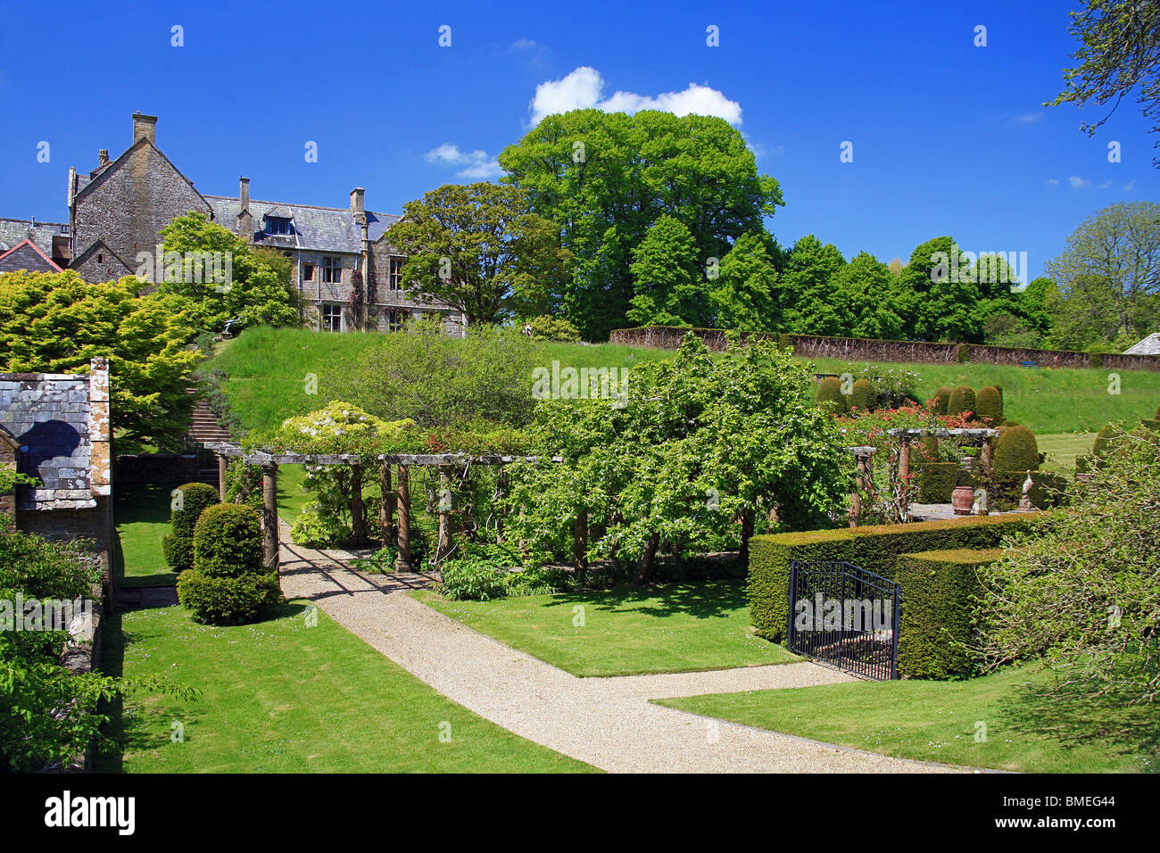 Mapperton gardens pergola hi-res stock photography and images - Alamy