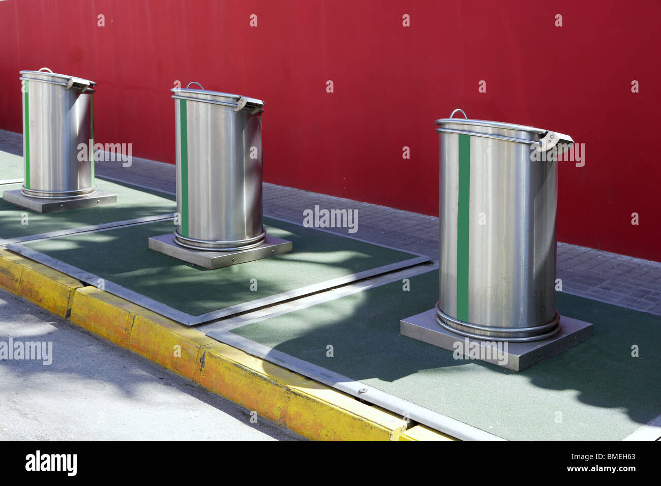 ecologycal selective waste trash containers different garbish types ...