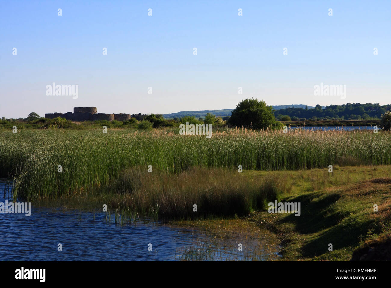 An Evening View Of Part Of Rye Harbour Nature Reserve East Sussex England Including A