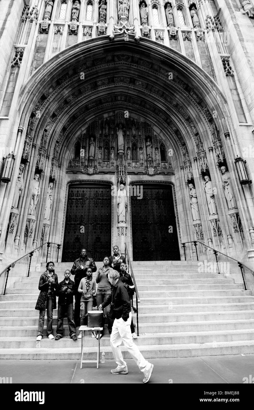 Steps of church on american city street hi-res stock photography and ...