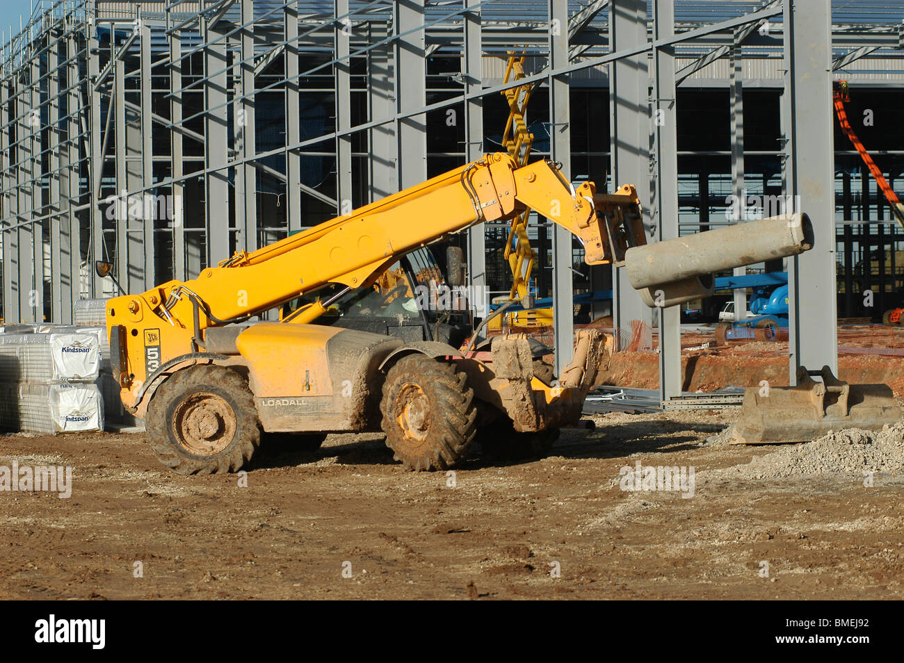 JCB wheeled loader working on a construction site in England Stock ...