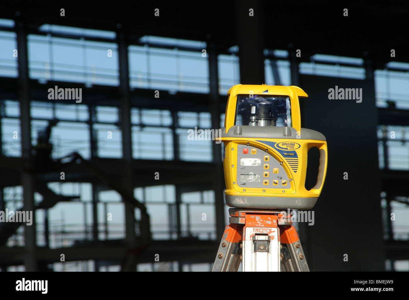 Spectra precision laser level being used on a construction site Stock ...