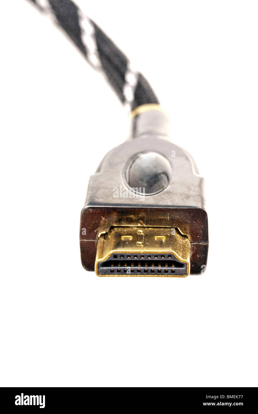 HDMI Cable with plug isolated on white Stock Photo - Alamy