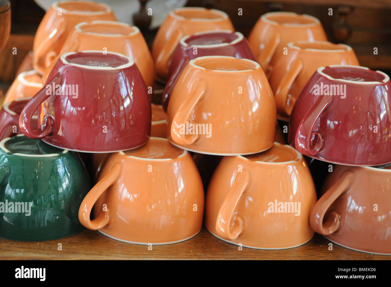 Pile of upside down coffee cups Stock Photo - Alamy