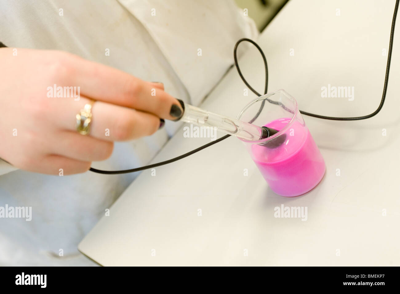 Carrying out an experiment in a science laboratory Stock Photo - Alamy