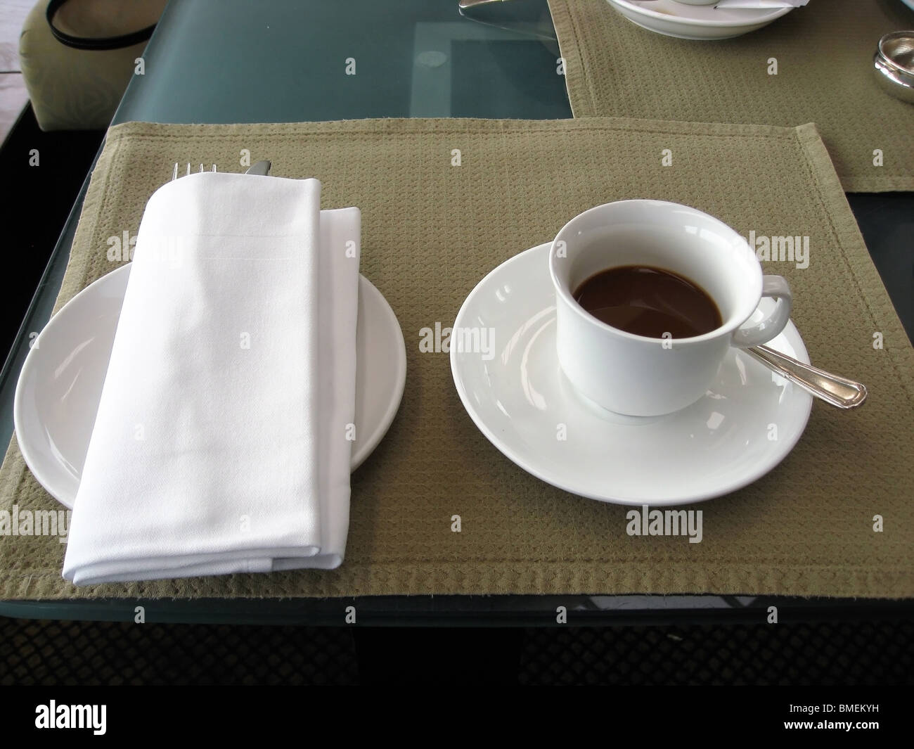 Serving coffee closeup in the lobby of a hotel Stock Photo - Alamy
