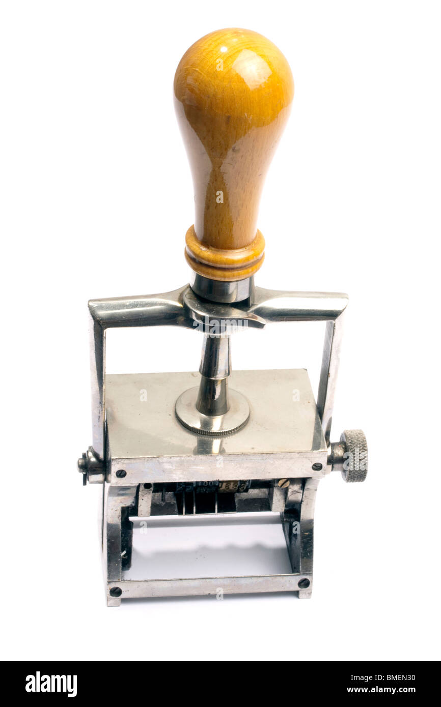 Rubber stamp isolated on white Stock Photo - Alamy