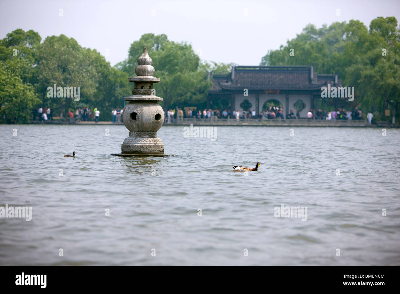 Three Pools Mirroring the Moon, West Lake, Hangzhou City, Zhejiang ...