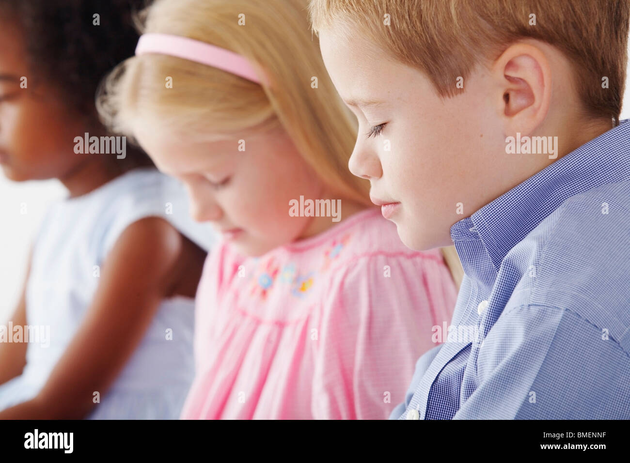 Children With Eyes Closed In Prayer Stock Photo - Alamy