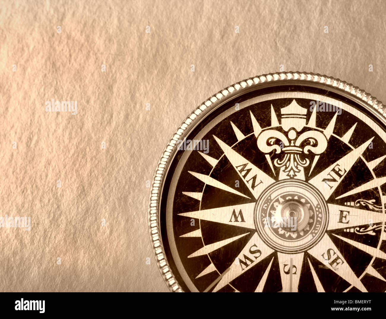 Compass on the old paper Stock Photo - Alamy