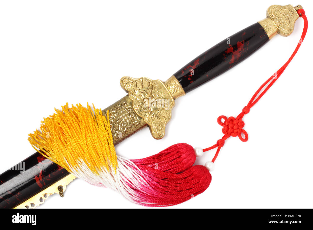 Tai Chi sword with tassel isolated on white Stock Photo - Alamy