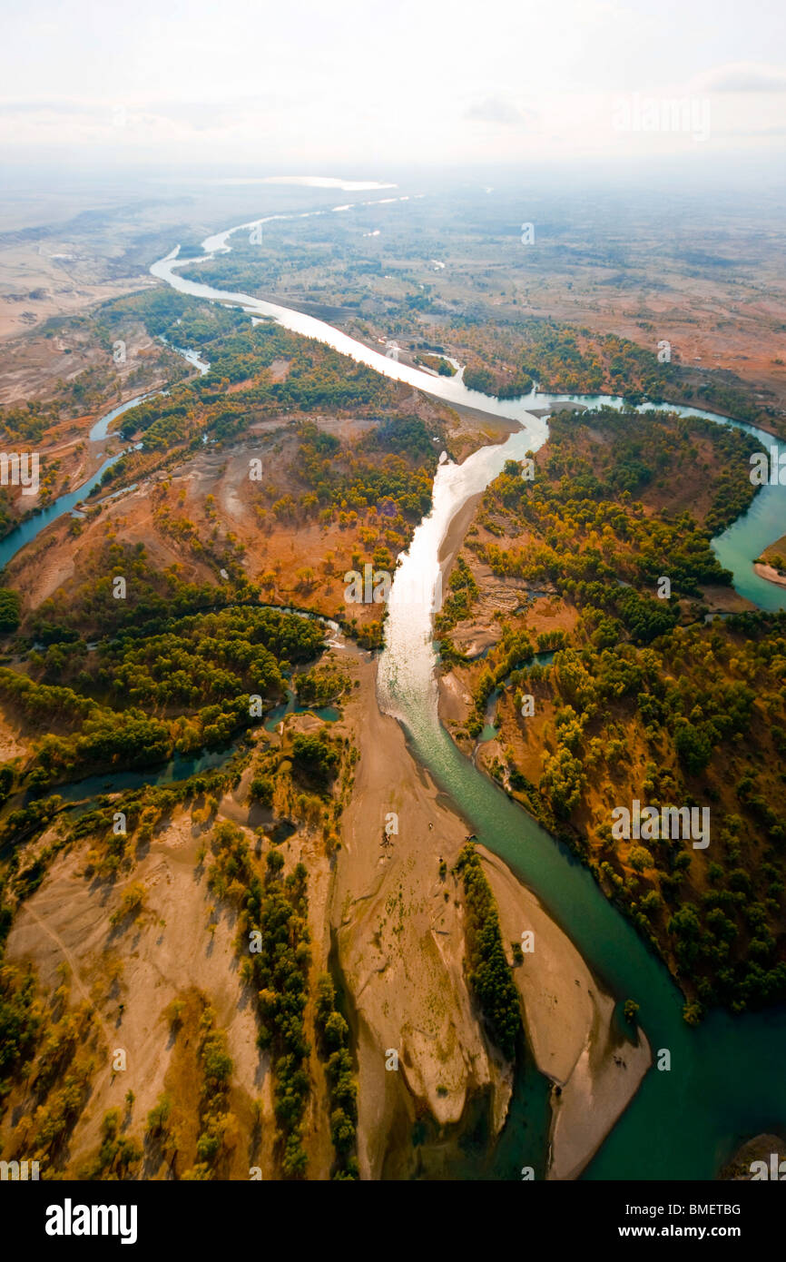 Aerial view of Wucaitan Park, Burqin County, Altay Prefecture, Xinjiang ...