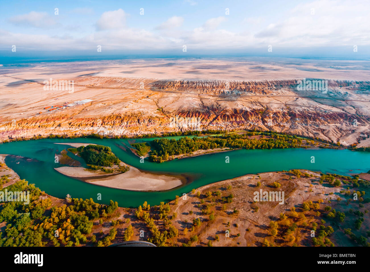 Aerial view of Wucaitan Park, Burqin County, Altay Prefecture, Xinjiang ...