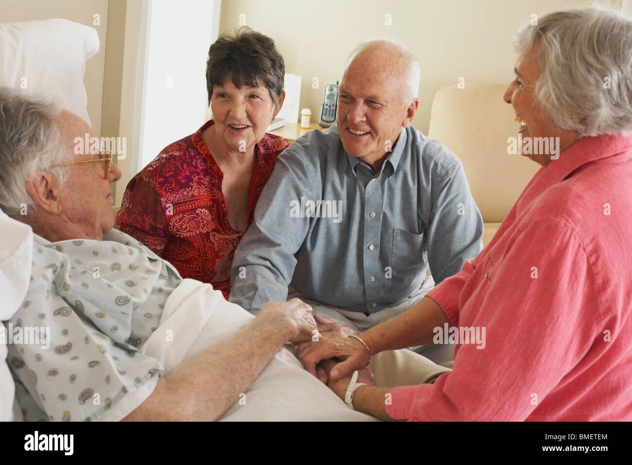 Visiting friend in hospital hi-res stock photography and images - Alamy