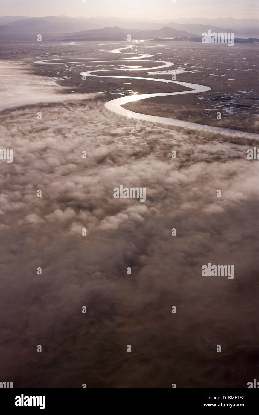 Aerial view of Swan Lake, Bayanbulak Grasslands, Bayingolin Mongol ...