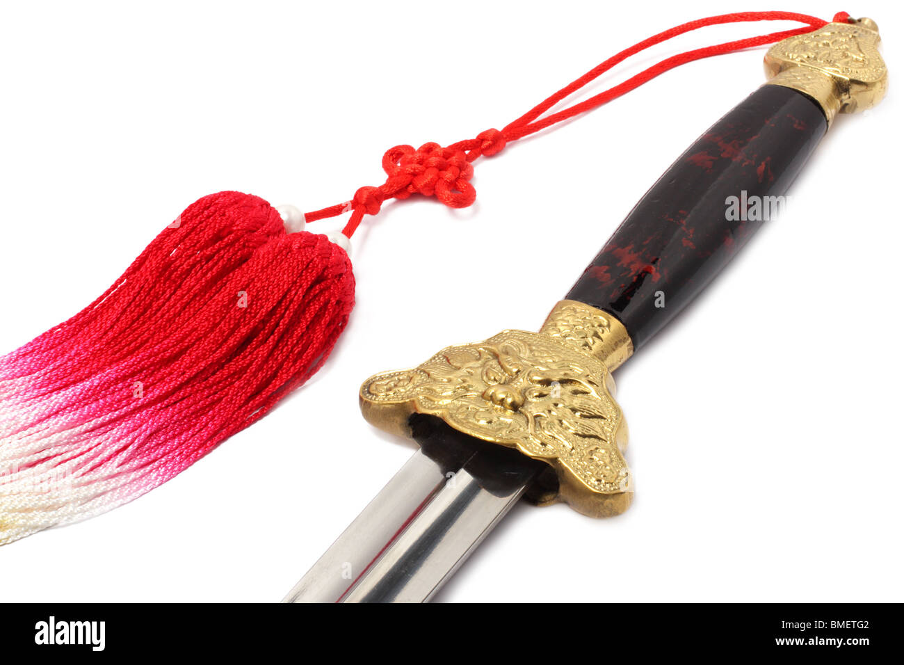 Tai Chi sword with tassel isolated on white Stock Photo - Alamy