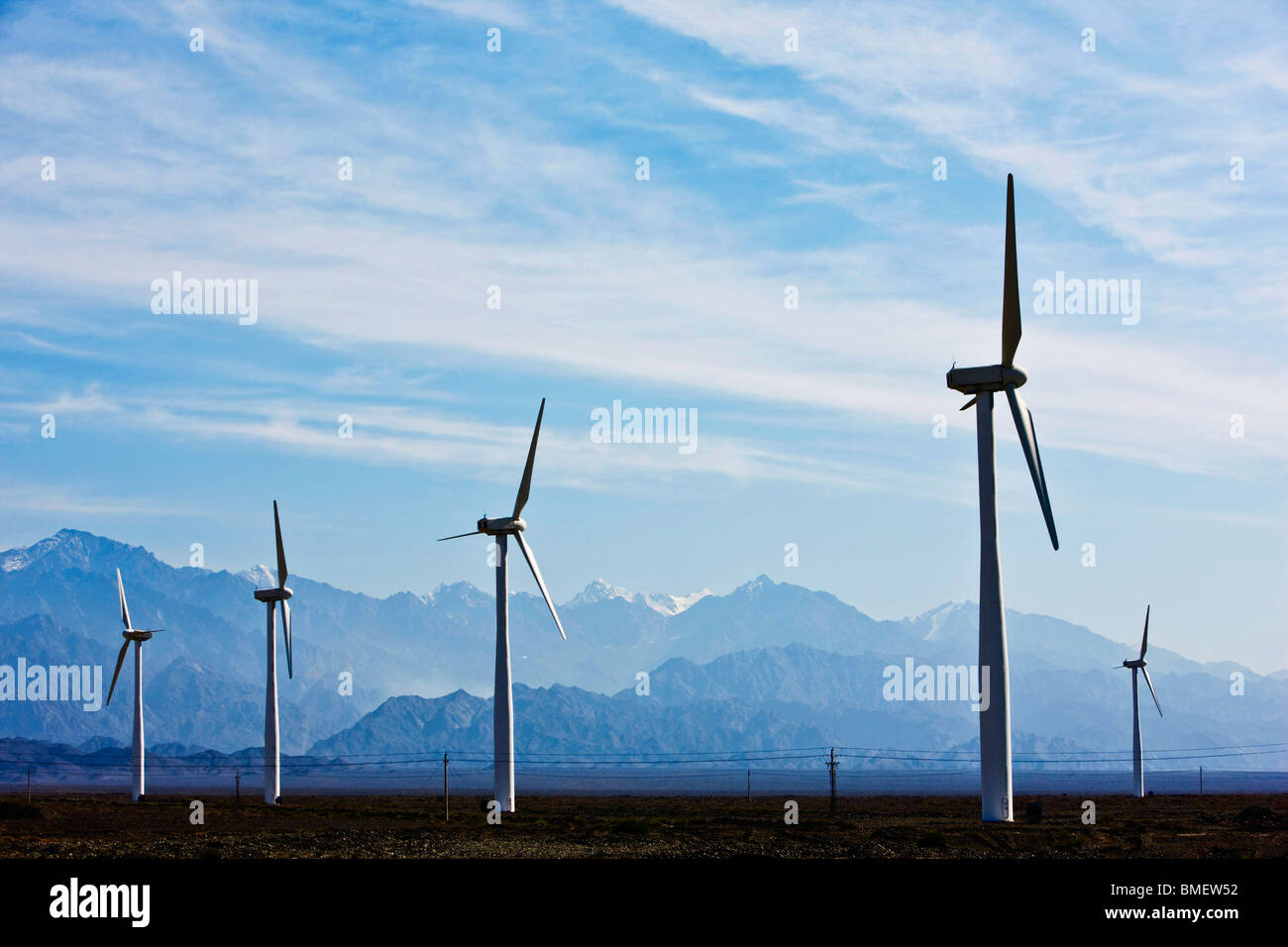 Wind mills in Dabancheng Wind Farm, Xinjiang Uyghur Autonomous Region ...