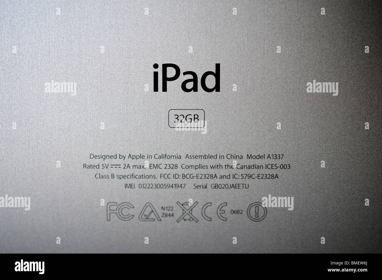 Rear of Apple iPad Stock Photo - Alamy