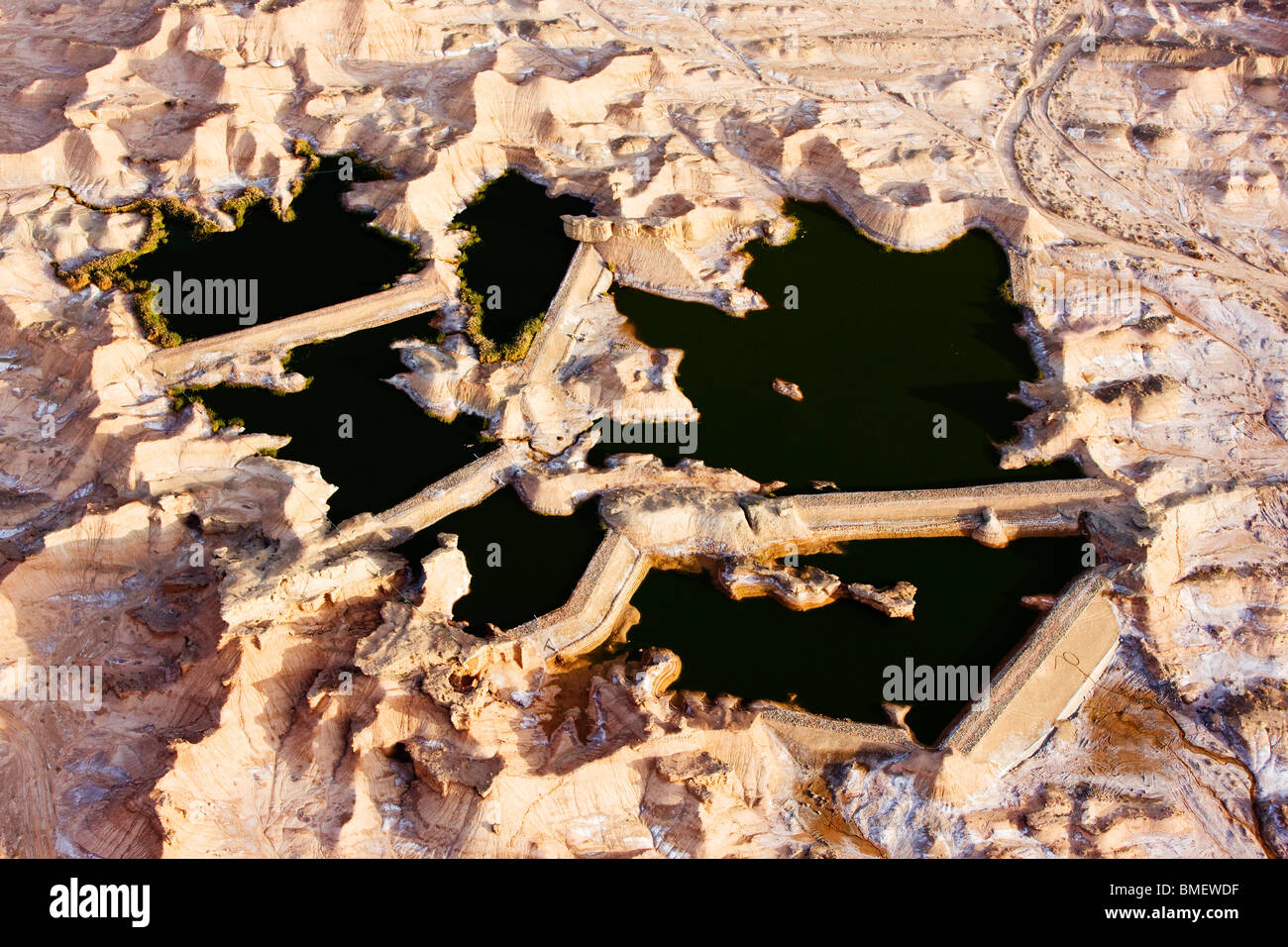 Aerial view of Lunnan Field, Tarim Basin, Bayingolin Mongol Autonomous ...
