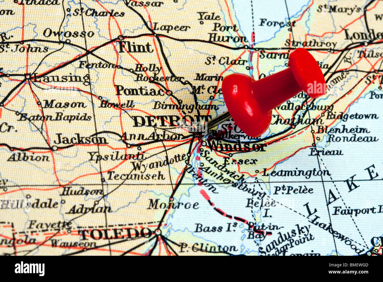 Map of detroit hi-res stock photography and images - Alamy