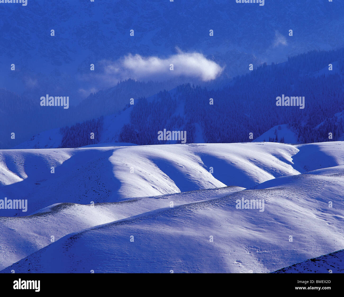 Magnificent Bayin Valley in snow, Wusu County, Tacheng Prefecture ...