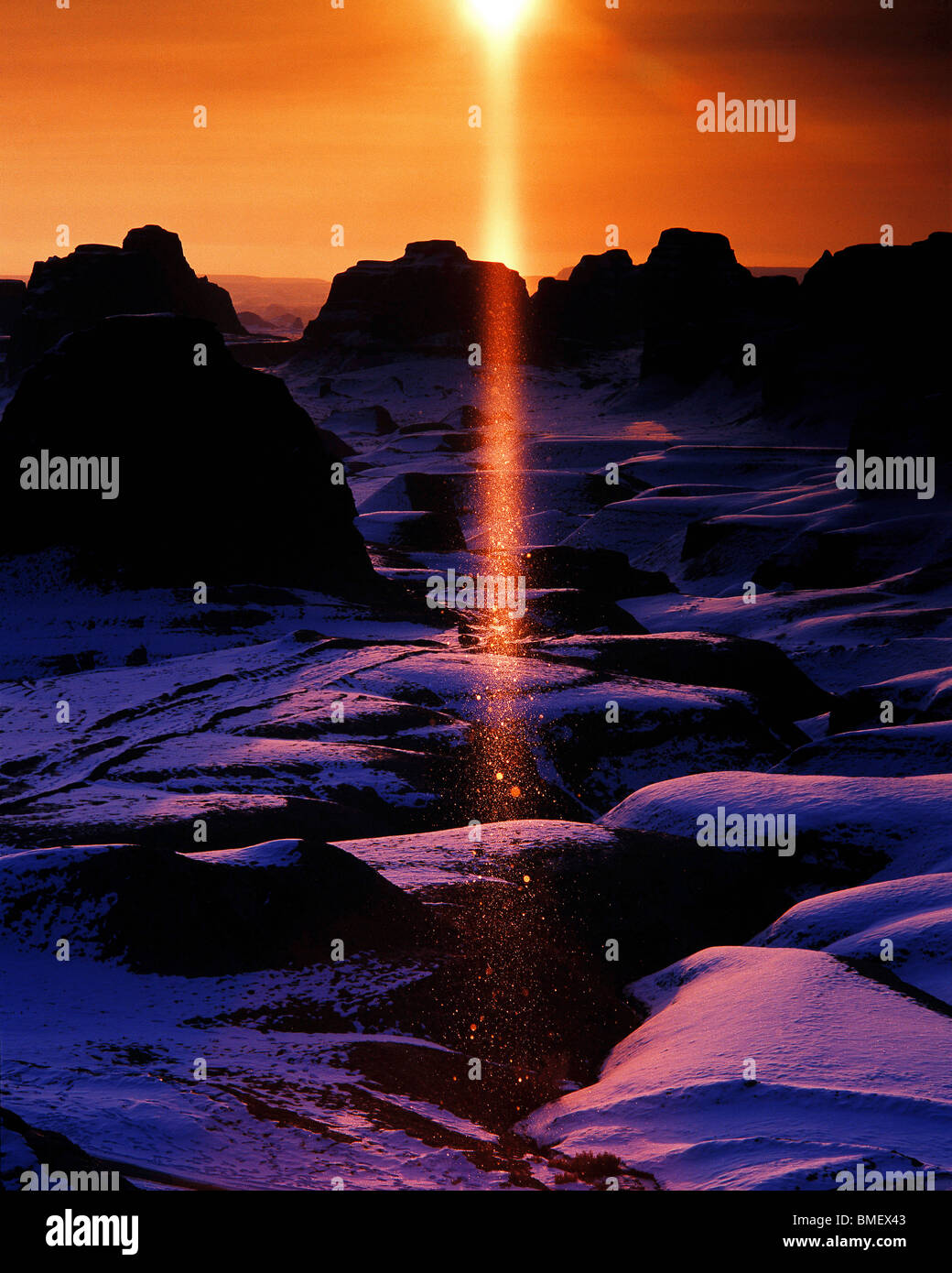 Urho Ghost City in sunlight, Dzungarian Basin, Karamay, Xinjiang Uyghur ...