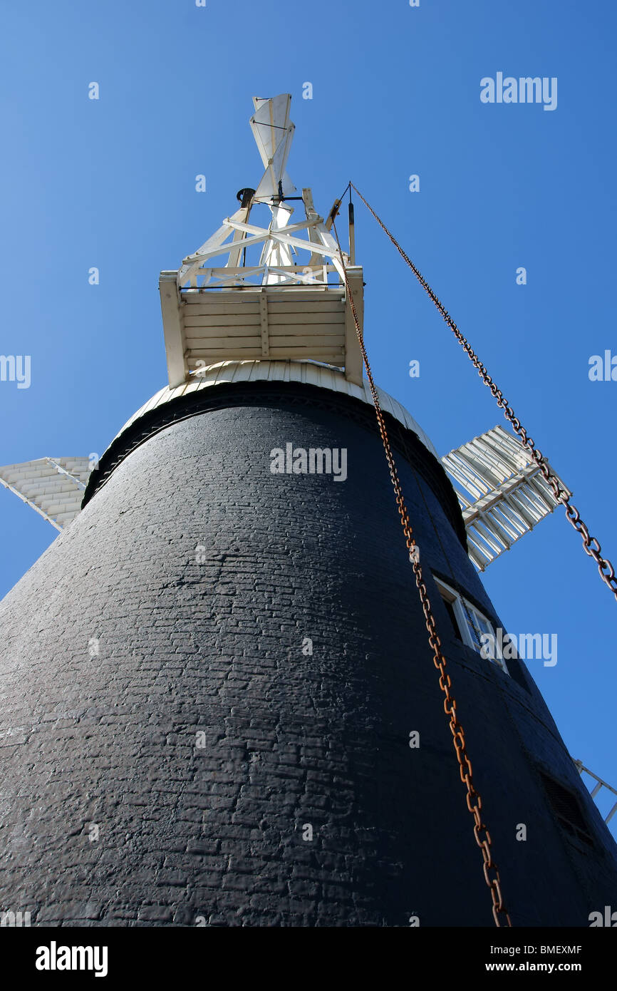 View of a restored and working windmill Stock Photo - Alamy