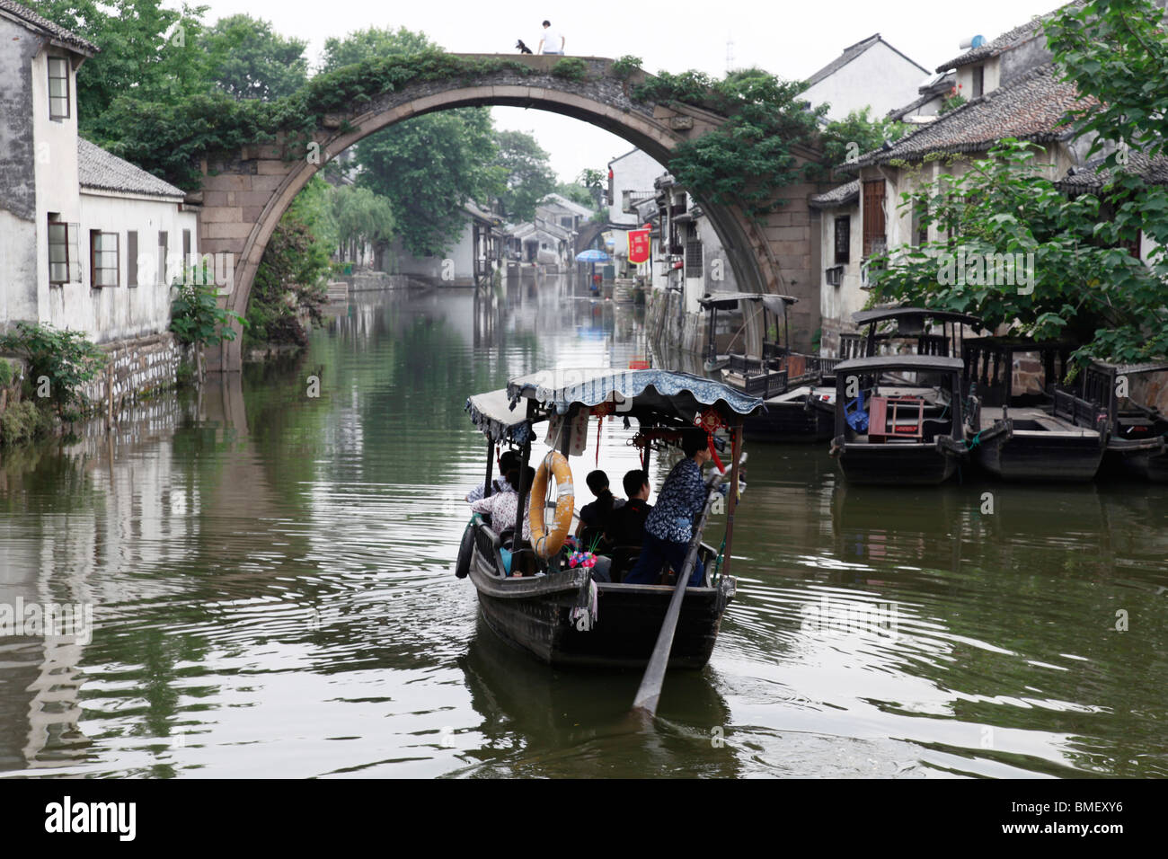 Hongji Bridge over canal, Nanxun District, Huzhou, Zhejiang Province ...